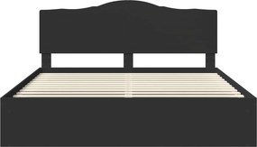 Rám postele s čelo Černá 200 x 200 cm Masivní borové dřevo 3413264
