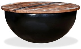 vidaXL Konferenční stolek, masivní recyklované dřevo, černý, tvar misky