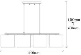 Lustr na lanku VALIZ 4xE27/40W/230V
