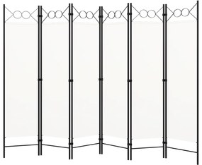 6dílný paraván bílý 240 x 180 cm 320711