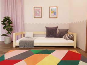 Benlemi Dětská postel STUDY se zábranou Zvolte barvu: Nelakovaná, Zvolte rozměr: 90x160 cm, Zvolte zábranu: S otevřeným vstupem