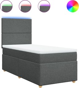 Box spring postel s matrací tmavě šedá 90x190 cm textil 3293429