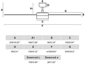 FARO 34297WT-1TW - LED Stm. vent. RUDDER L LED/18W/230V bílá pr. 132 cm WT + DO