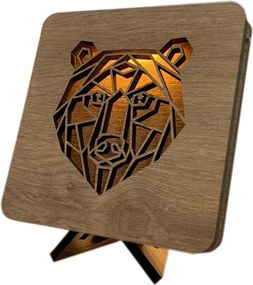 Li-Go "Hlava medvěda" lampa 19x19 cm provedení povrchu: ořech