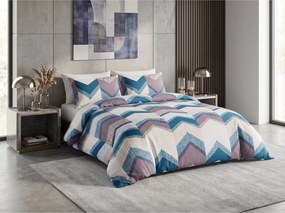 Povlečení z mikrovlákna CHEVRONIX modro-fialové Rozměr povlečení: 2 ks 70 x 80 cm | 160 x 200 cm