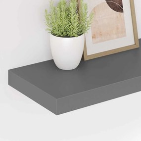 Plovoucí nástěnné police 2 ks lesklé šedé 60x23,5x3,8 cm MDF 323791