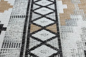 Dywany Łuszczów Kusový koberec Cooper Sisal Aztec 22235 ecru/black ROZMĚR: 140x190