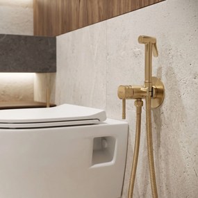 Rea Lungo Loop Diamond, podomítková bidetová baterie, broušené zlato, REA-B3330