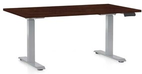 Výškově nastavitelný stůl OfficeTech D, 120 x 80 cm, šedá podnož, wenge