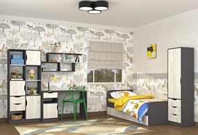 CASARREDO Postel 90x200 DISNEY dub kraft bílý/šedý grafit