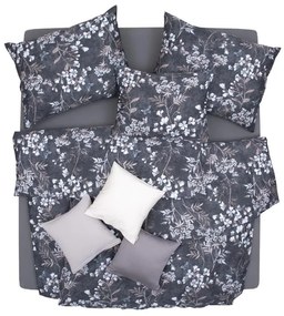 SCANquilt povlečení SATÉN DESIGN avita tmavě šedá 140 x 200/70 x 90 cm