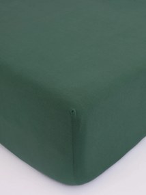 MK Lůžkoviny Jersey prostěradlo Classic 220 × 200 cm - tmavě zelené