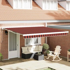 Stahovací markýza Červená a černá 400 × 300 cm Textil a kov 3330517