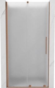 Mexen Velar, posuvné sprchové dveře do otvoru 100 cm, 8mm sklo námraza, měděná matná, 871-100-000-31-65