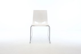 Židle jídelní, bílá/chrom, plast