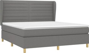 Box spring postel s matrací tmavě šedá 160x200 cm textil 3128614