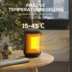 HOMCOM topidlo, 1500 W přímotop se 3 režimy, 24hodinovým časovačem, ochranou proti převrácení a přehřátí, 14 x 21,5 cm, černé
