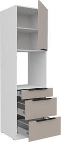 ARIA lb | vysoká skříňka 60 DPS-210 3S1F na vestavnou troubu | PREMIUM BOX | 60 cm | ANTI FINGERPRINT povrch | bílá/béžová