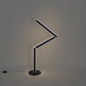 Designová stojací lampa černá vč. LED s 3-stupňovým stmíváním - Gate