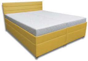 Manželská postel 160 cm Zulma (hořčicová) (s roštem, pružinovou matrací a úl. prostorem). 1004721