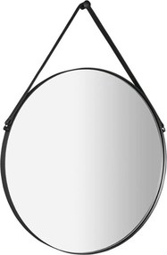 Sapho Orbiter - Zrcadlo se závěsem, průměr 60 cm, matná černá ORT060