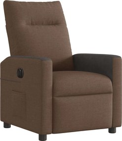 Elektrické polohovací křeslo hnědé textil 3324041