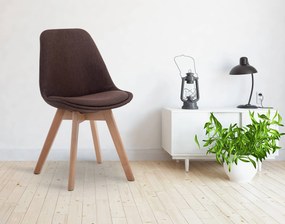 Konferenční židle Borneo V2 přírodní konstrukce látka – hnědá