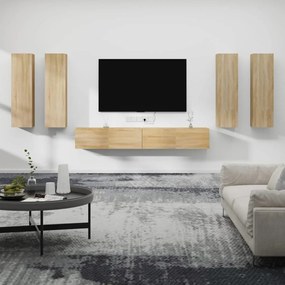 vidaXL 6dílný set TV skříněk kompozitní dřevo [3114354] Barva: dub sonoma