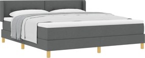 Postel s boxspringem s čelo Tmavě šedá 200 x 180 cm textil 3341308
