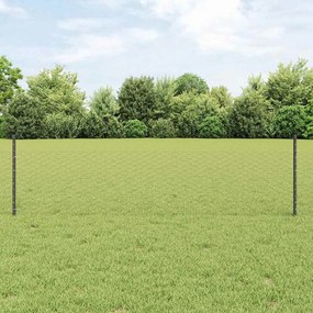 Hexagonální plot s podpěrou 25 x 0,5 m Ocel potažená PVC Šedá 3336847