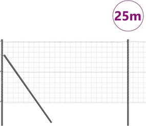 Euro plotové kotvení 25 x 1 m Ocel potažená PVC Šedá Síťovina 3350424
