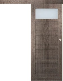 posuvné interiérové dveře na stěnu vasco doors BRAGA model 2 Průchozí rozměr: 70 x 197 cm, Orientace dveří: Levé dveře, Dekor: Bílá