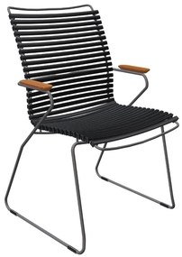 OnaDnes -20% Černá plastová zahradní židle HOUE Click II. s područkami