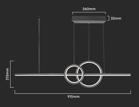 LED Solution Černé závěsné LED svítidlo designové 91,5cm 15W