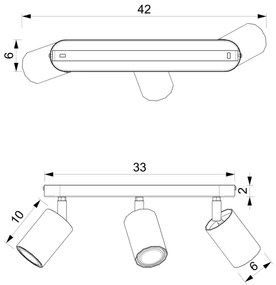 Bodové svítidlo BELLO 3xGU10/8W/230V černá