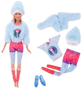 Módní oblečení pro Barbie - sady oblečení Varianta: Z765 sv. modrý set s čepicí