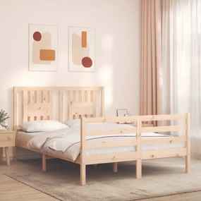 Rám postele s čelem 120 x 200 cm masivní dřevo,  3194566