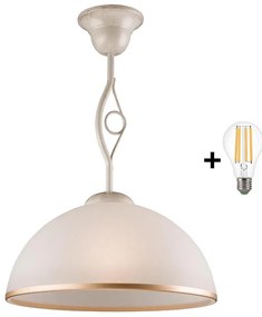 Brilagi - LED Lustr na tyči ANTICO 1xE27/60W/230V bílá patina