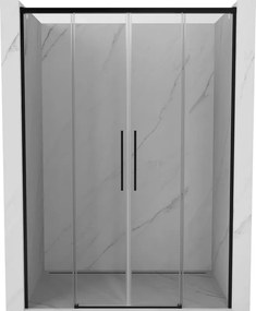 Mexen Rox, posuvné sprchové dveře 160 cm, čiré sklo, černý profil, 8C2-160-002-70-00