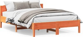 vidaXL Rám postele s čelem voskově 120 x 200 cm masivní borovice [842599] Barva: Hnědá