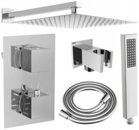 Mexen Cube DR02 podomítkový sprchový set s dešťovou sprchou 30x30 cm (6v1), chromová, 77502DR0230-00