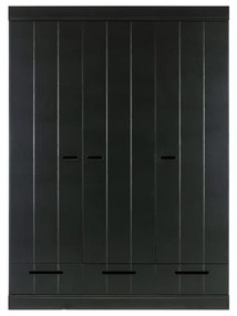 Černá šatní skříň z borovicového dřeva 140x195 cm Connect - WOOOD