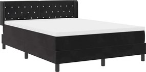 Postel s boxspringem s čelo Černý 190 x 140 cm samet 3341410