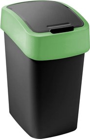 Zelený/černý plastový odpadkový koš na tříděný odpad 9 l Flip Bin – Curver