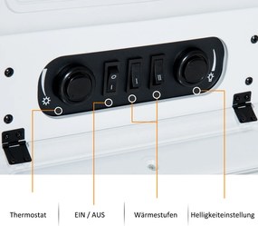 HOMCOM Elektrický krb Kamna s efektem plamene 950/1850W Ochrana proti přehřátí Bílá 41,5x28x54,8cm pro příjemné večery | Aosom.de