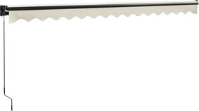 Zatahovací markýza krémová 4,5 x 3 m textil a hliník 3154454