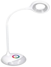 Stolní lampička ZOOM - LED 5W - nastavitelná barva podsvícení - s integrovanou baterií - bílá