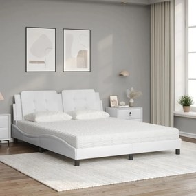 Postel s matrací Zadar bílá 160 x 200 cm umělá kůže 3208874