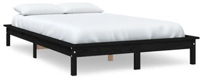 820565 vidaXL Rám postele černý 200 x 200 cm masivní borovice
