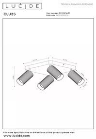 Lucide 09939/14/31 - Bodové svítidlo CLUBS 4xGU10/40W/230V bílá